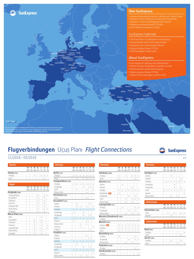 SunExpress Kis Ucus Plani 2018 2019 | PDF | Transport