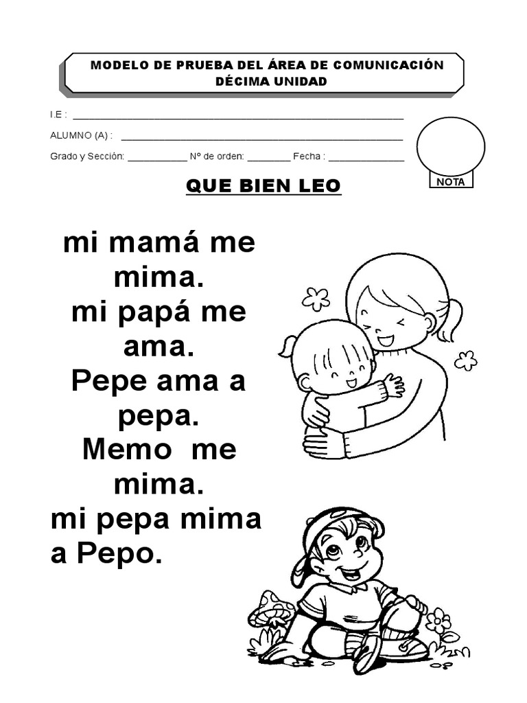 Mi Mamá Me Mima. Mi Papá Me Ama. Pepe Ama A Pepa. Memo Me Mima. Mi Pepa ...