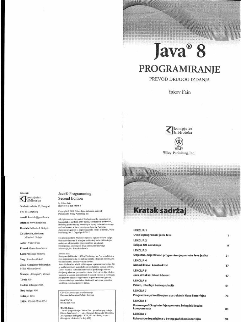 Java 8 Programiranje | PDF