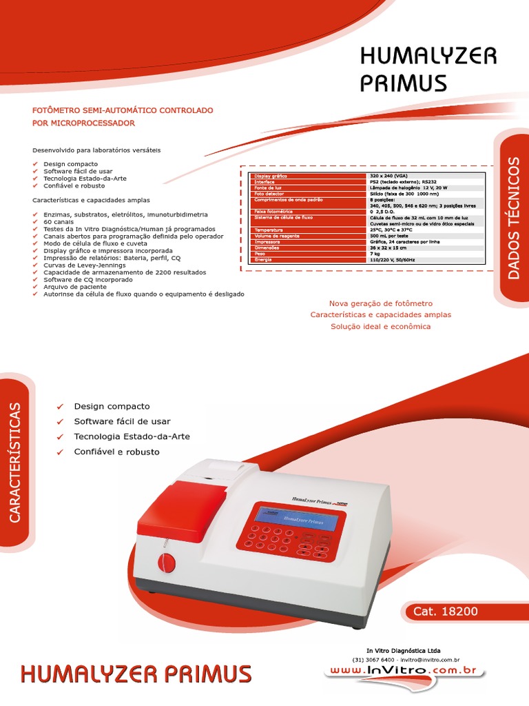 Humalyser Primus | PDF | Computação e Tecnologia da Informação | Science