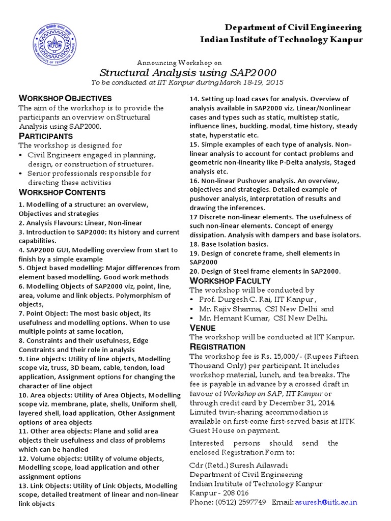 Structural Analysis Using SAP2000: Department of Civil Engineering ...