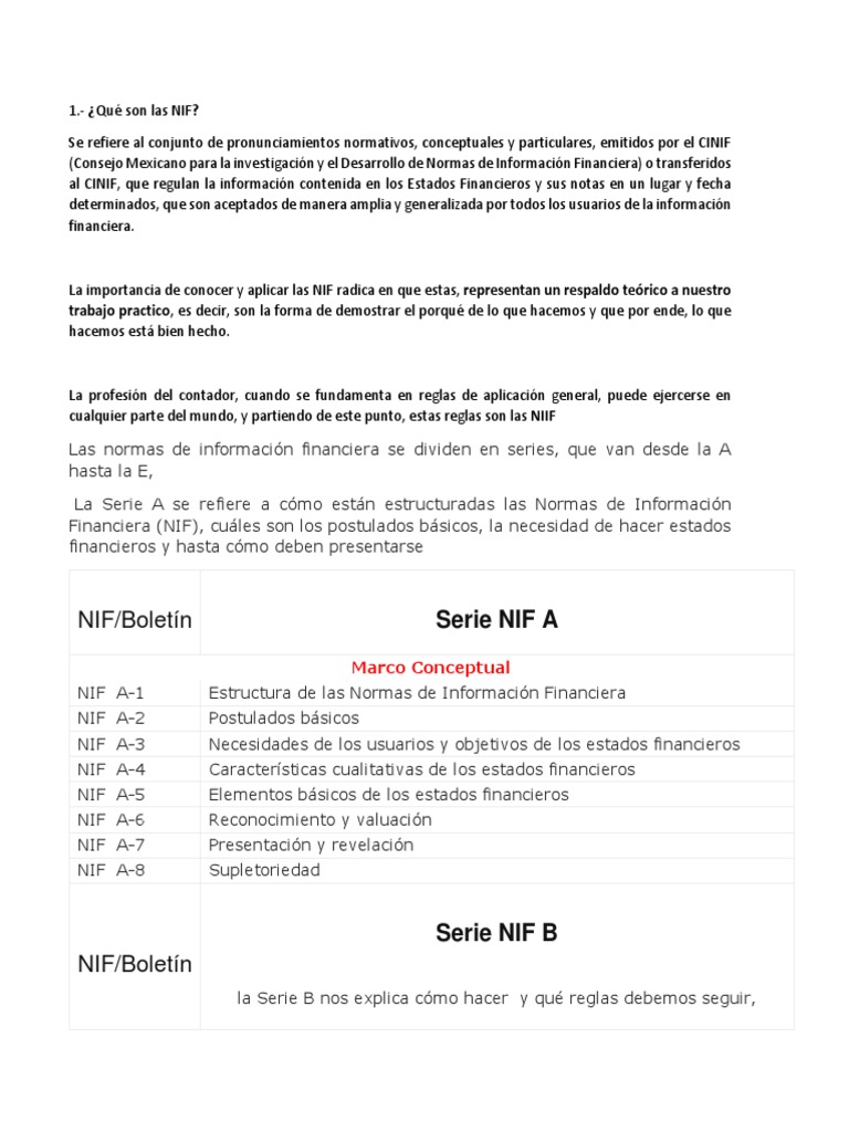 Definición de Nif e Indice | PDF | Estado financiero | Contabilidad