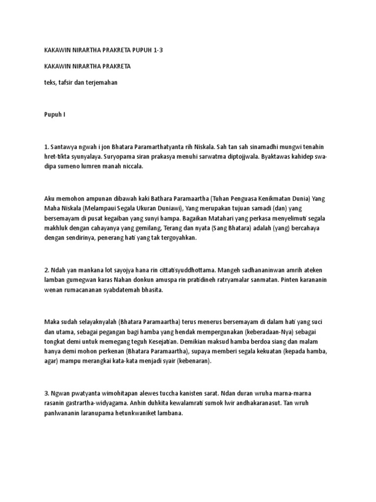 Kakawin Nirarthi Mpu Prapanca | PDF