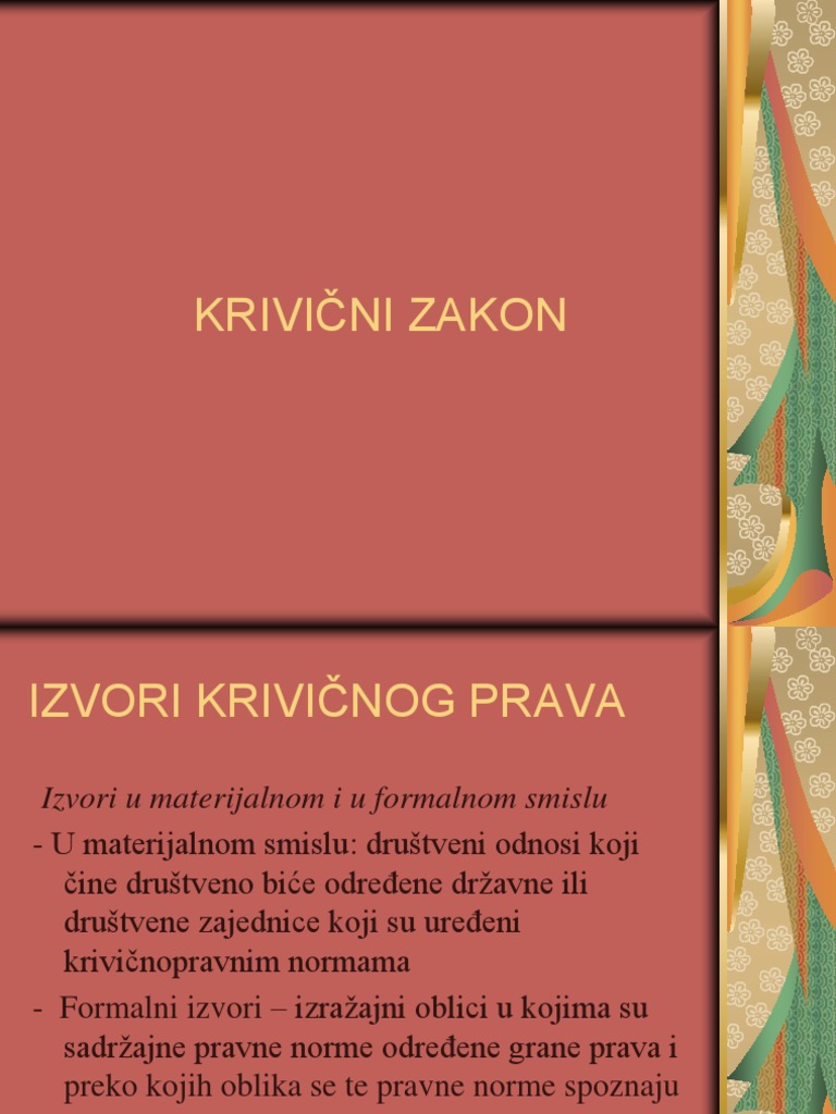 KRIVICNO PRAVO I - Prezentacija | PDF