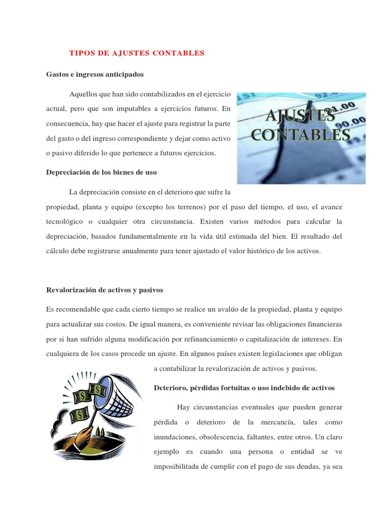 Tipos de Ajustes Contables | PDF | Depreciación | Contabilidad