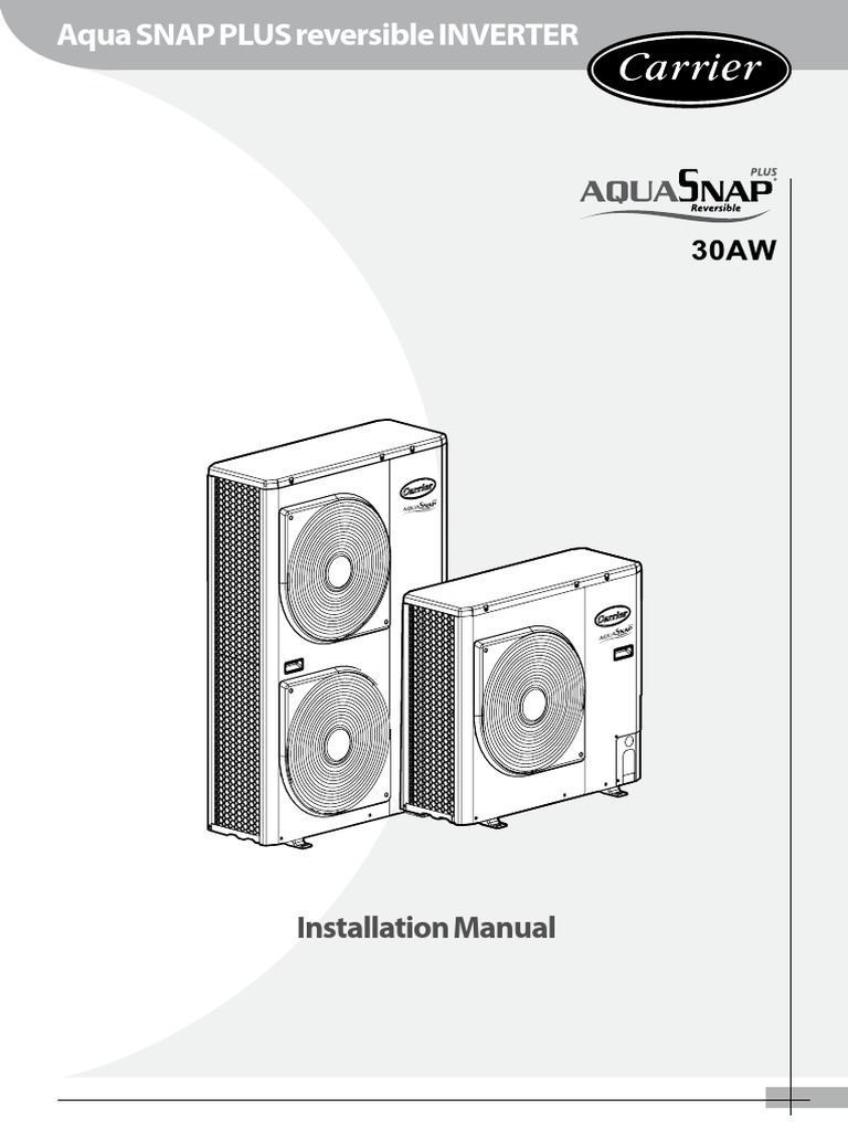 Installation Manual for Aqua SNAP PLUS Reversible Inverter 30AW Power ...