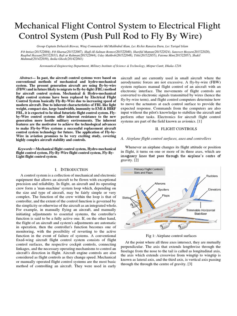 Mechanical Flight Control To Electrical Flight Control | PDF | Aircraft ...