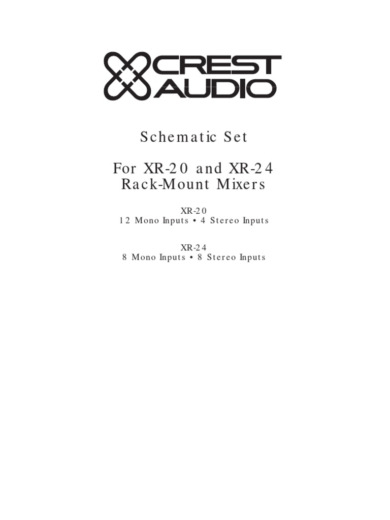Crest Xr20 Xr24 Schematics | PDF | Sound Technology | Sound Production ...
