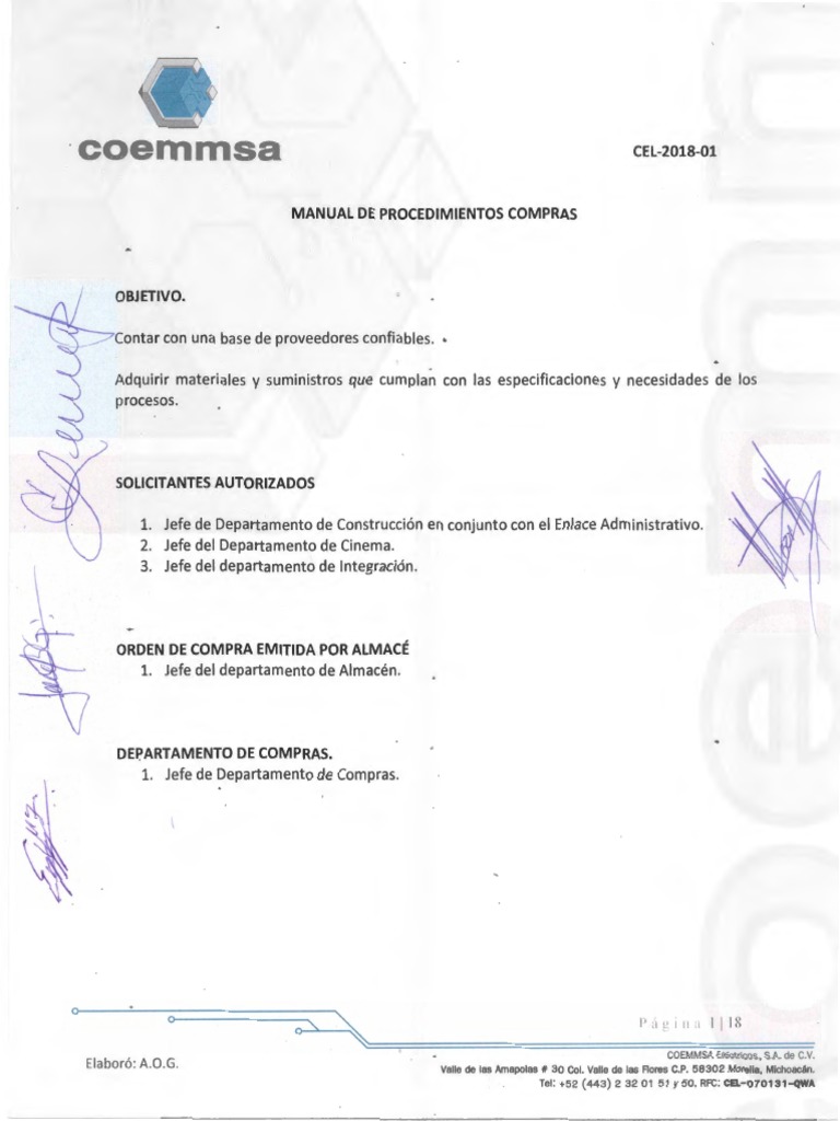 Manual de Procedimiento Compras | PDF | Business