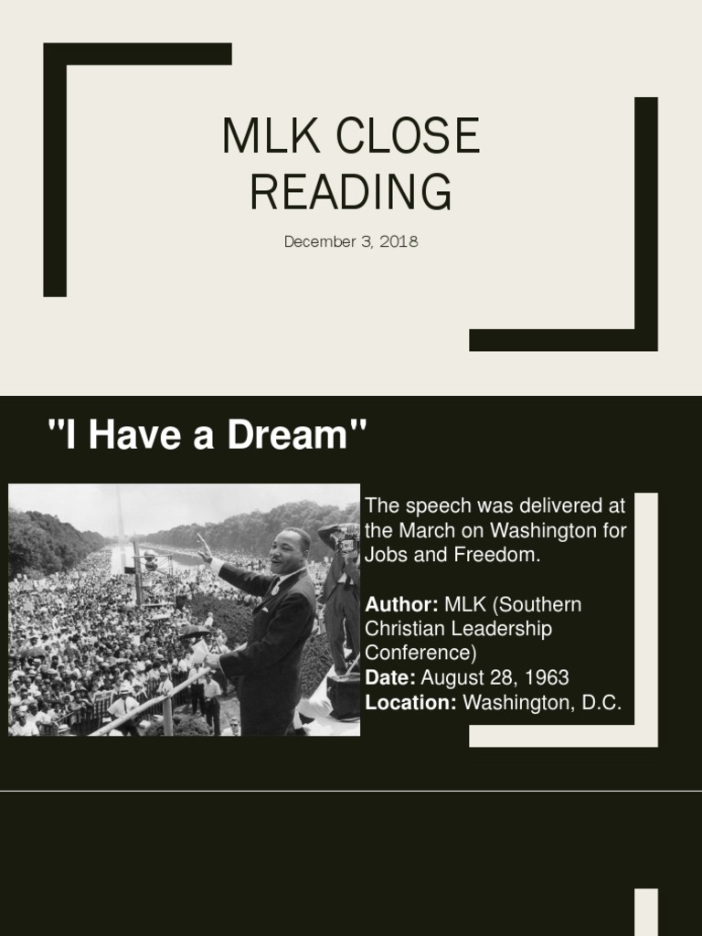 MLK Close Reading - Dec 2018 File | PDF