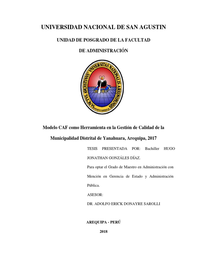 Modelo CAF Como Herramienta en La Gestión de Calidad de La ...
