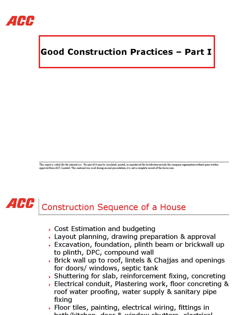 Good Construction Practices 1 | Concrete | Components
