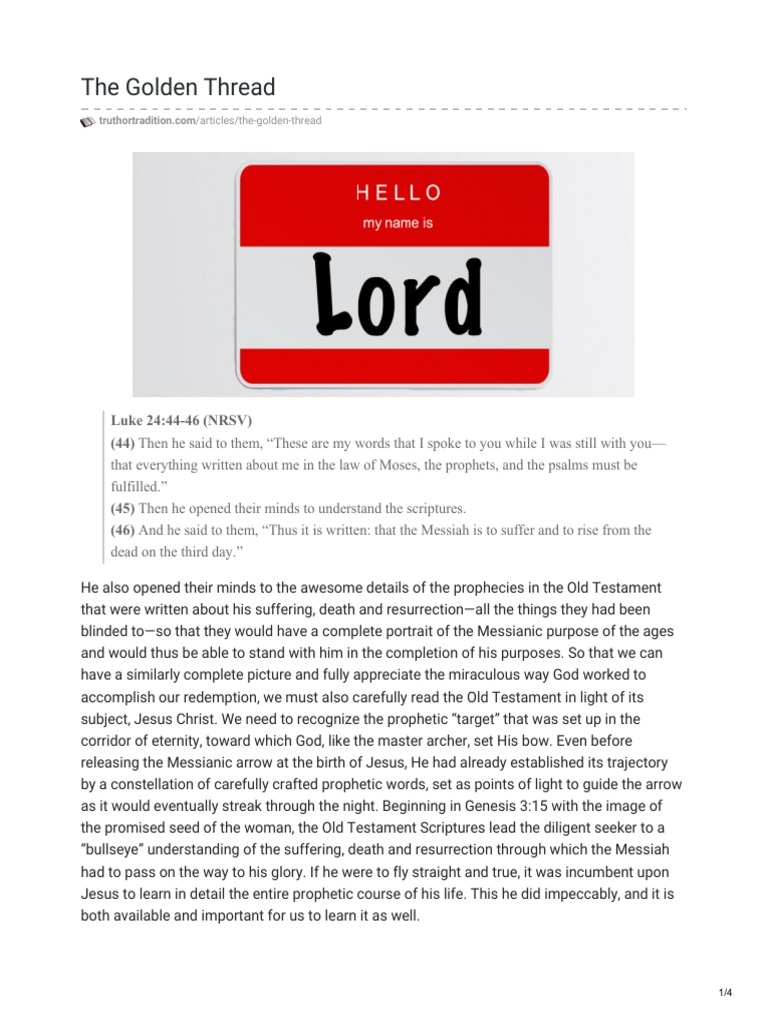 The Golden Thread | PDF | Messiah | Old Testament