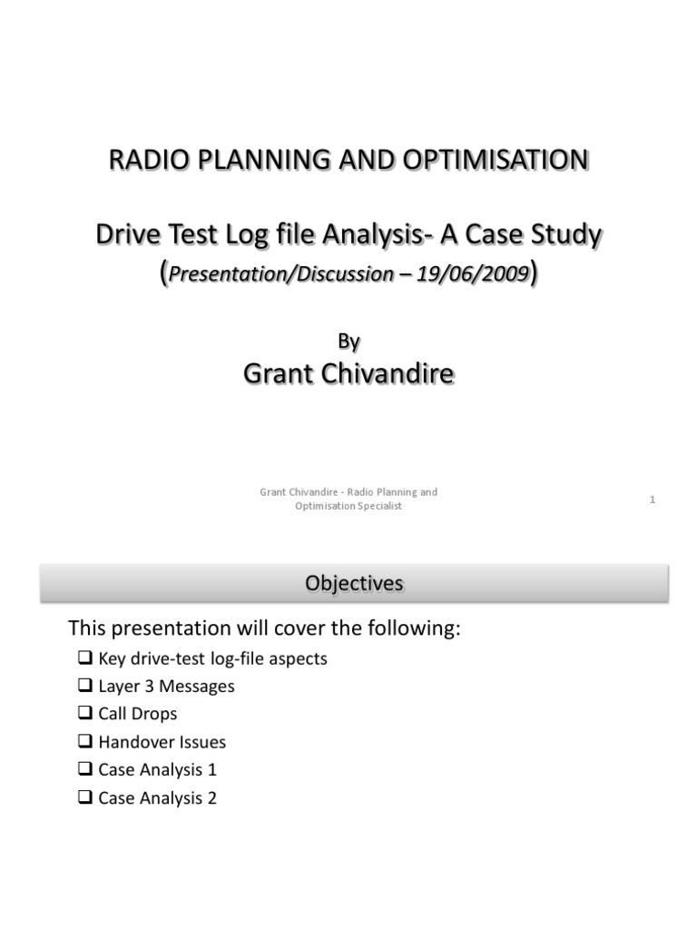 Drive Test Analysis A Case Study | PDF | Radio | Wireless
