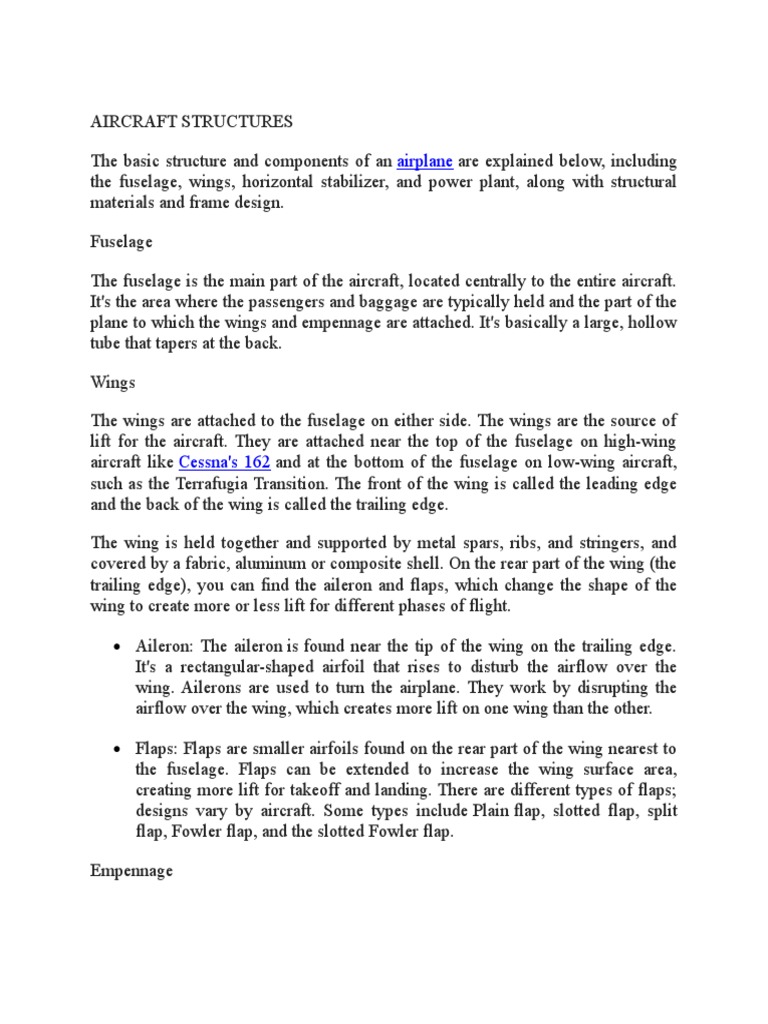 Aircraft Structures | PDF | Flap (Aeronautics) | Empennage