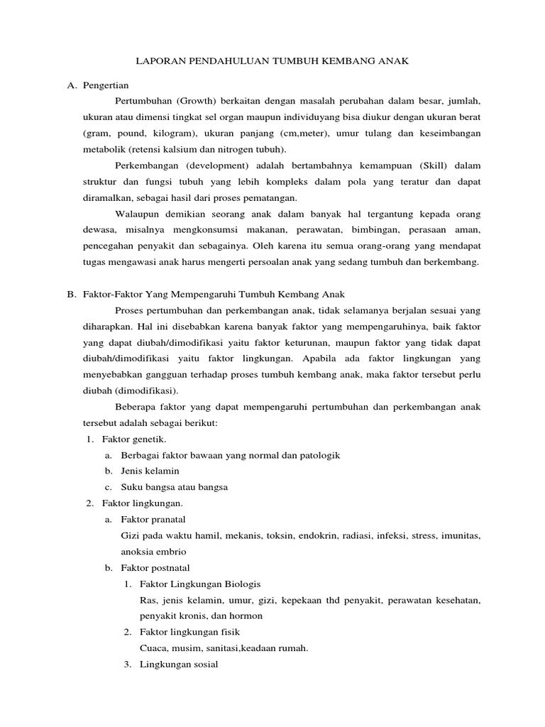 Anoksia Embrio dan Tumbuh Kembang Anak | PDF