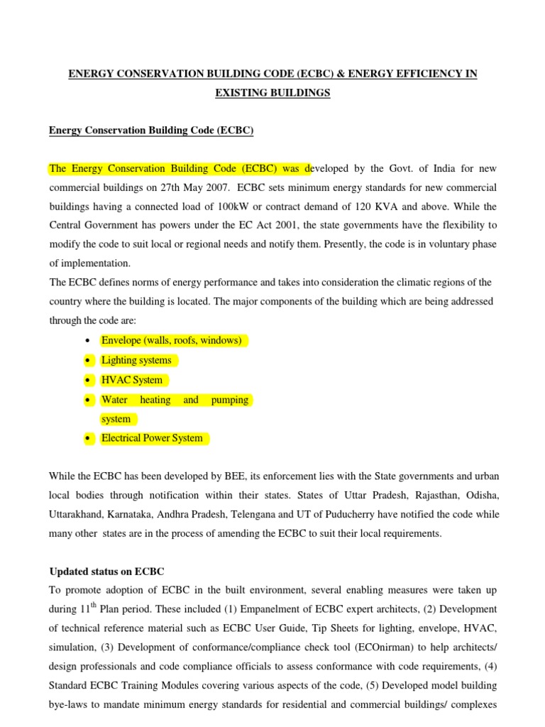Energy Conservation Building Code (Ecbc) & Energy Efficiency in ...