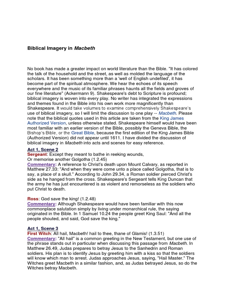 Biblical Imagery in Macbeth | PDF | Macbeth | Lucifer