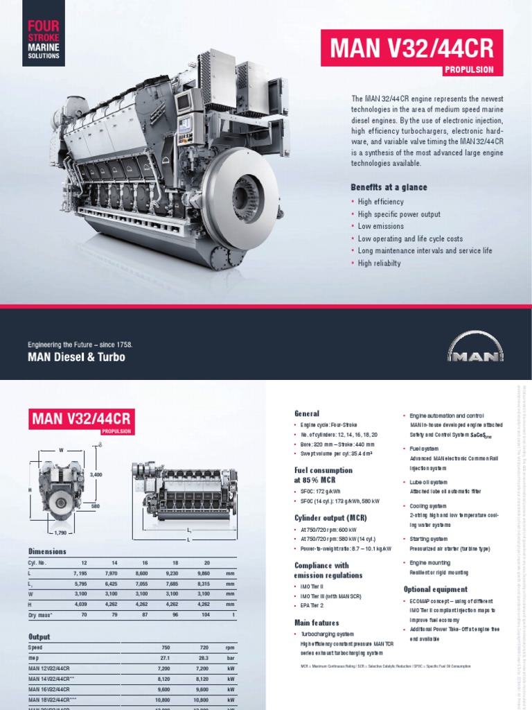 Man v32 44cr | PDF | Engines | Turbocharger