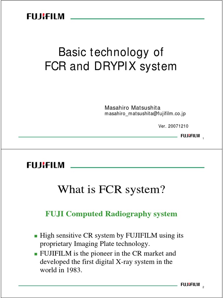 An Overview of Fujifilm's FCR and DRYPIX Digital Radiography Systems ...