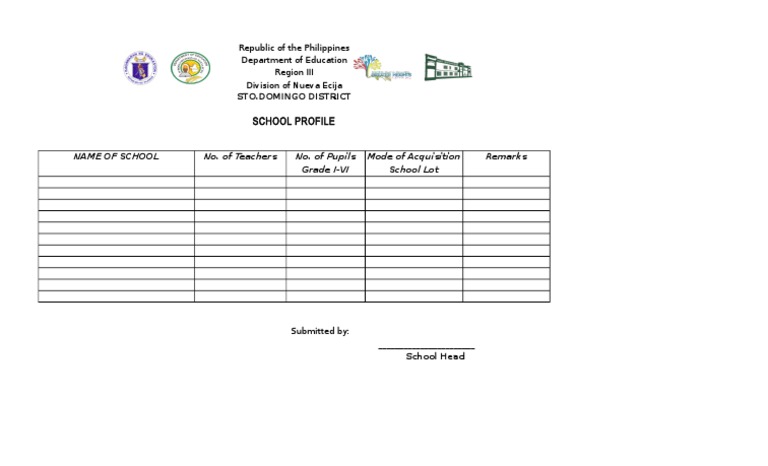 School Profile Template for Primary Schools | PDF