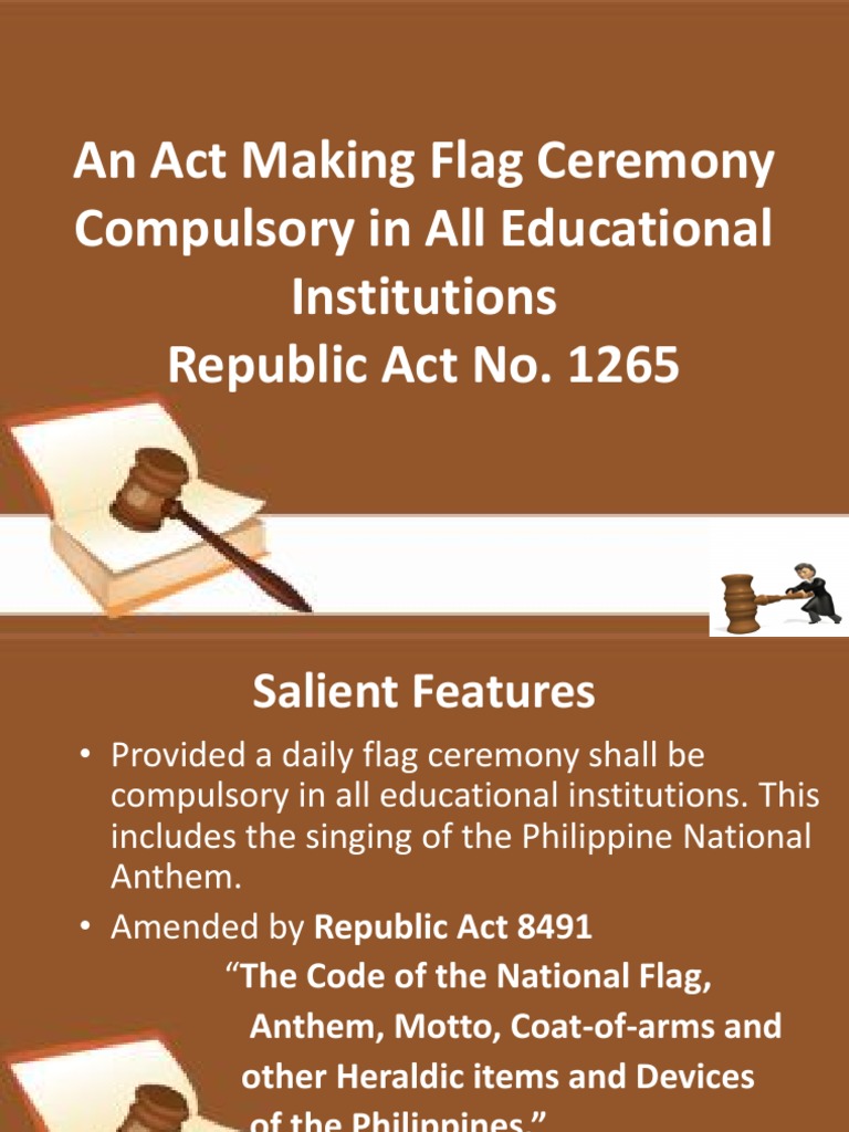 An Act Making Flag Ceremony Compulsory in All | PDF