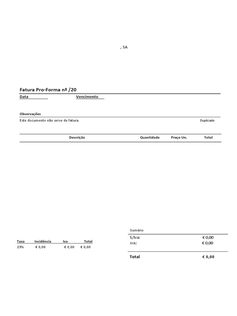 Fatura Proforma | PDF