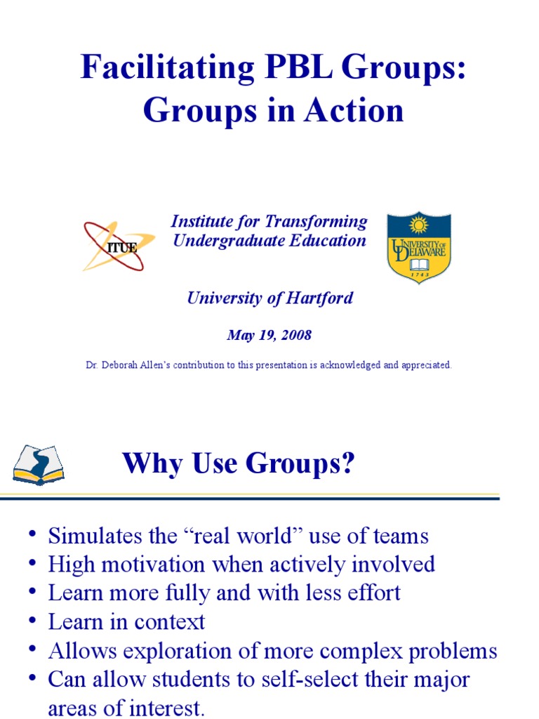 Facilitating Effective PBL Groups | PDF | Psychology | Psychological ...