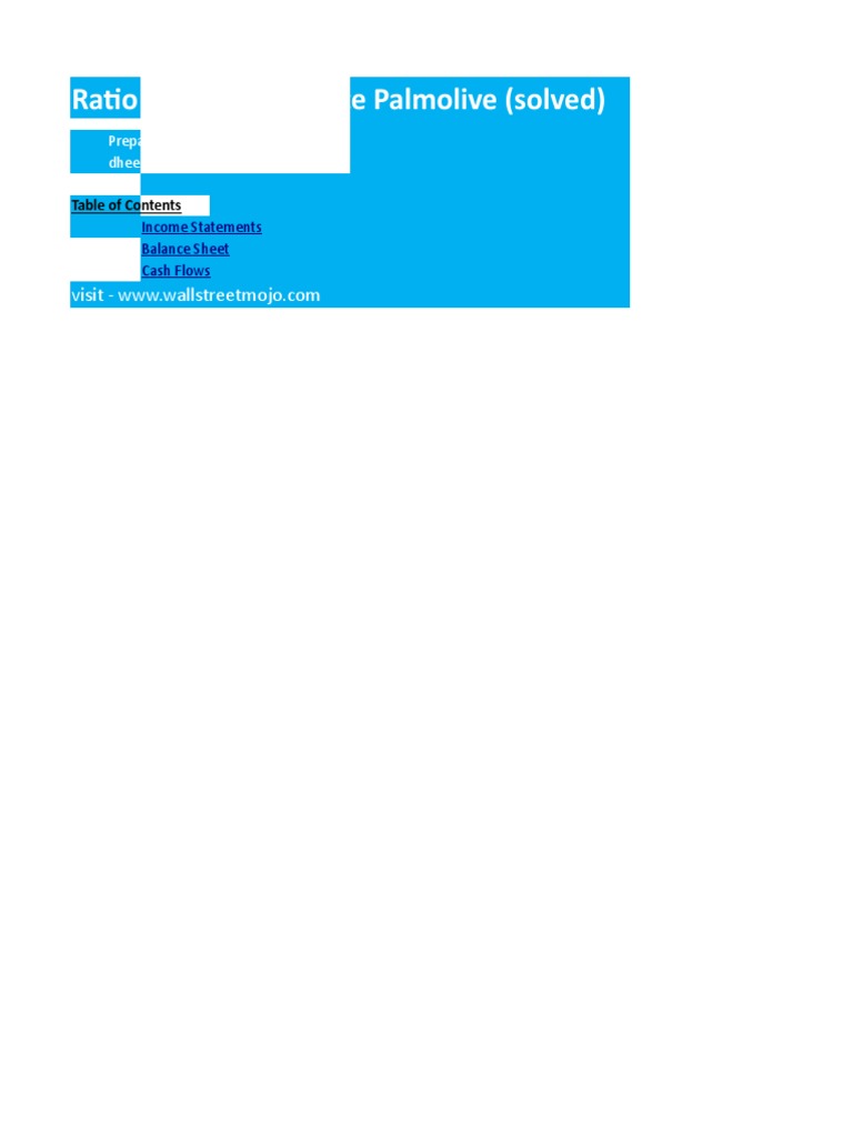 Colgate Ratio Analysis Solved | PDF | Equity (Finance) | Net Income