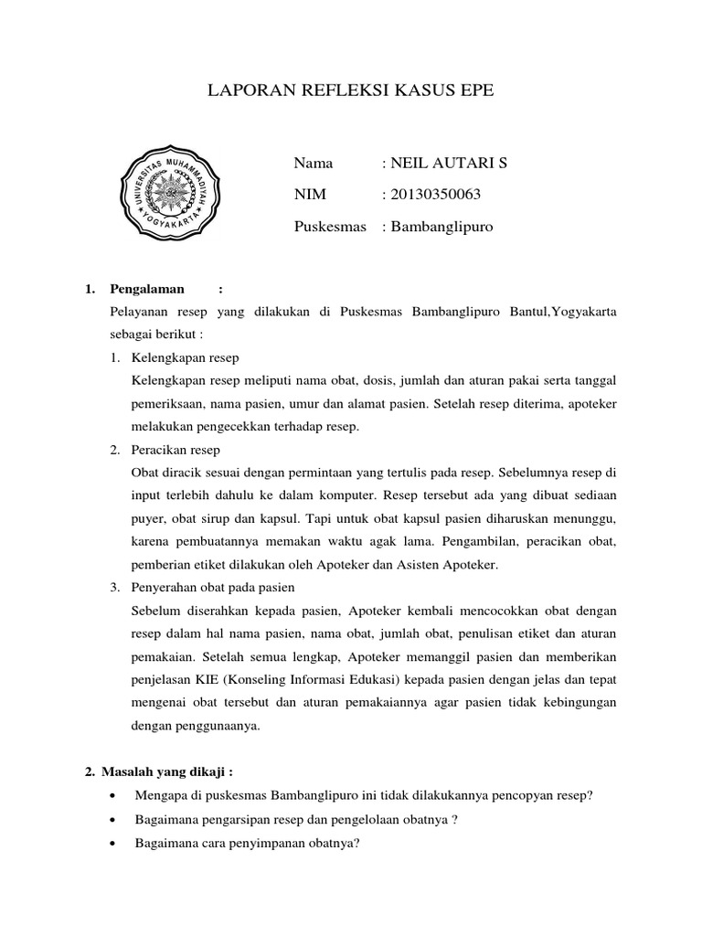 Laporan Refleksi Kasus Epe Neil | PDF