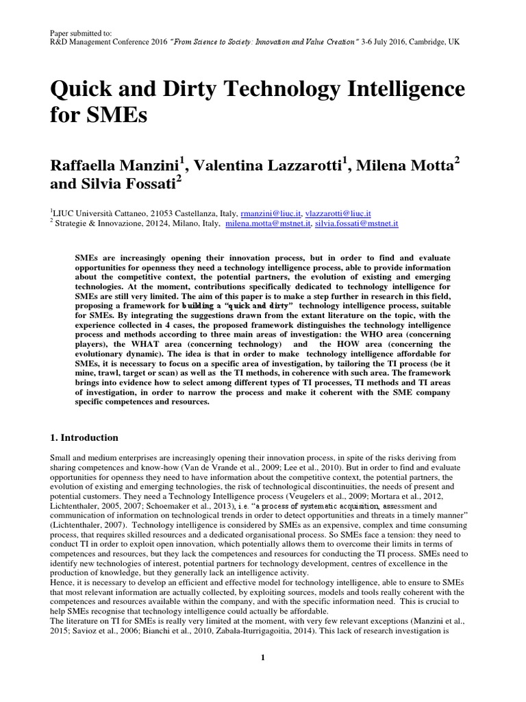 RND Management Manzini Full Paper | PDF | Competence (Human Resources ...