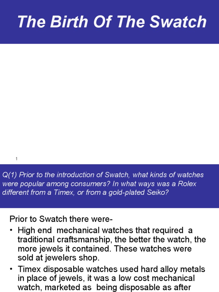 Evolution of Watches: The Swatch Impact | PDF | Watch | Brand