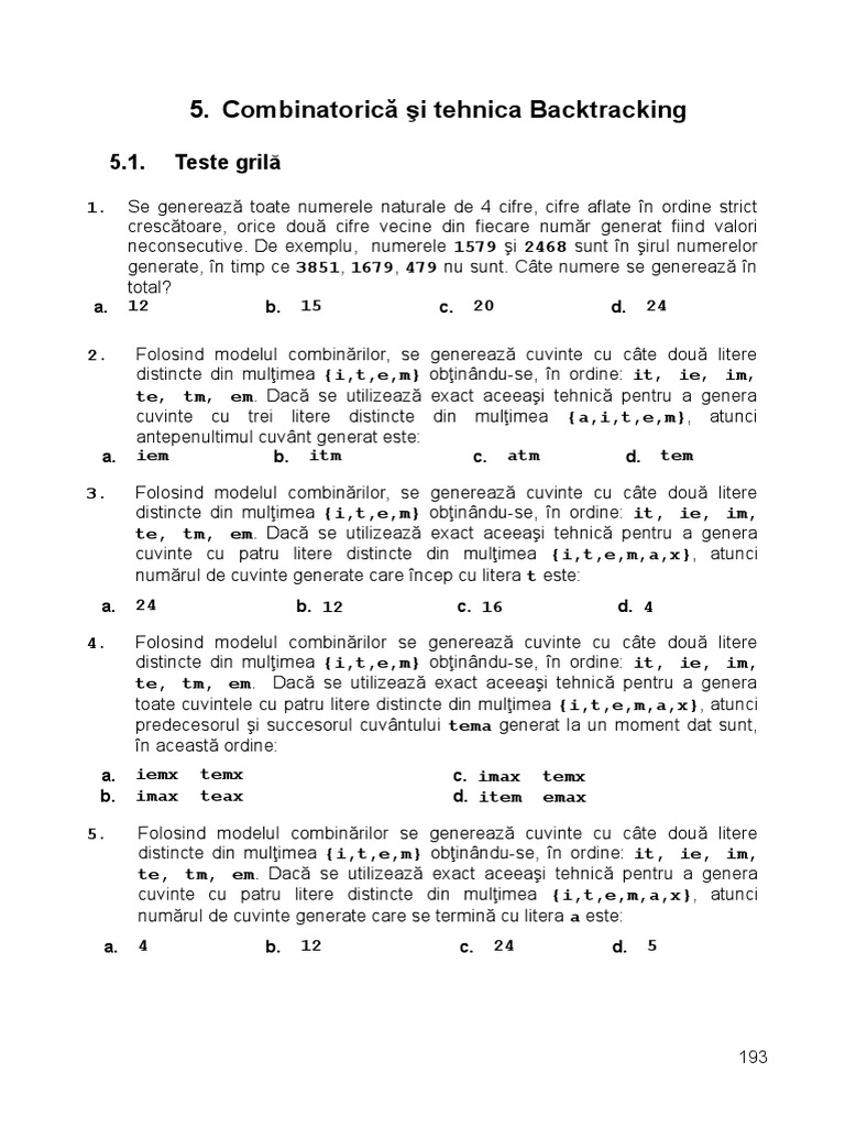 Grile Backtracking | PDF