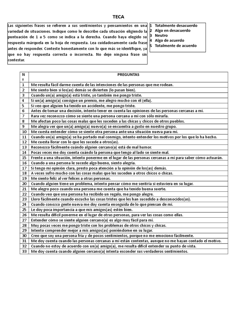 Test Teca | PDF | Ocio