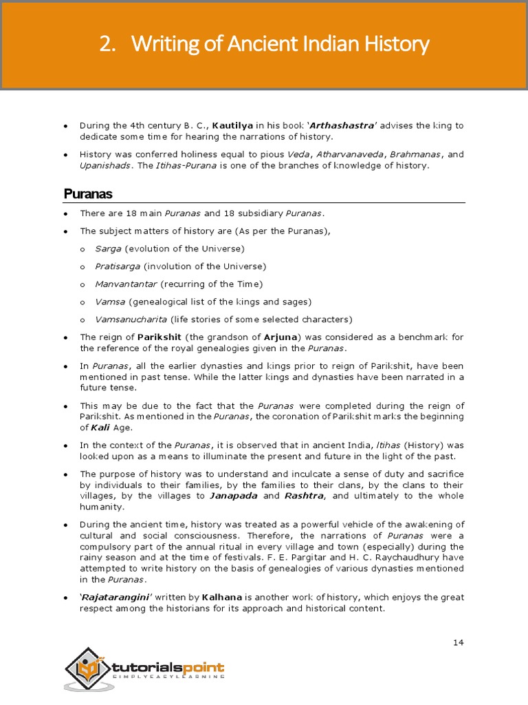 Writing of Ancient Indian History: Puranas | PDF | Puranas | Vedas