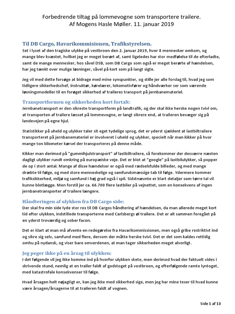 Forbedringsforslag, Trailertransport På Jernbanevogne | PDF