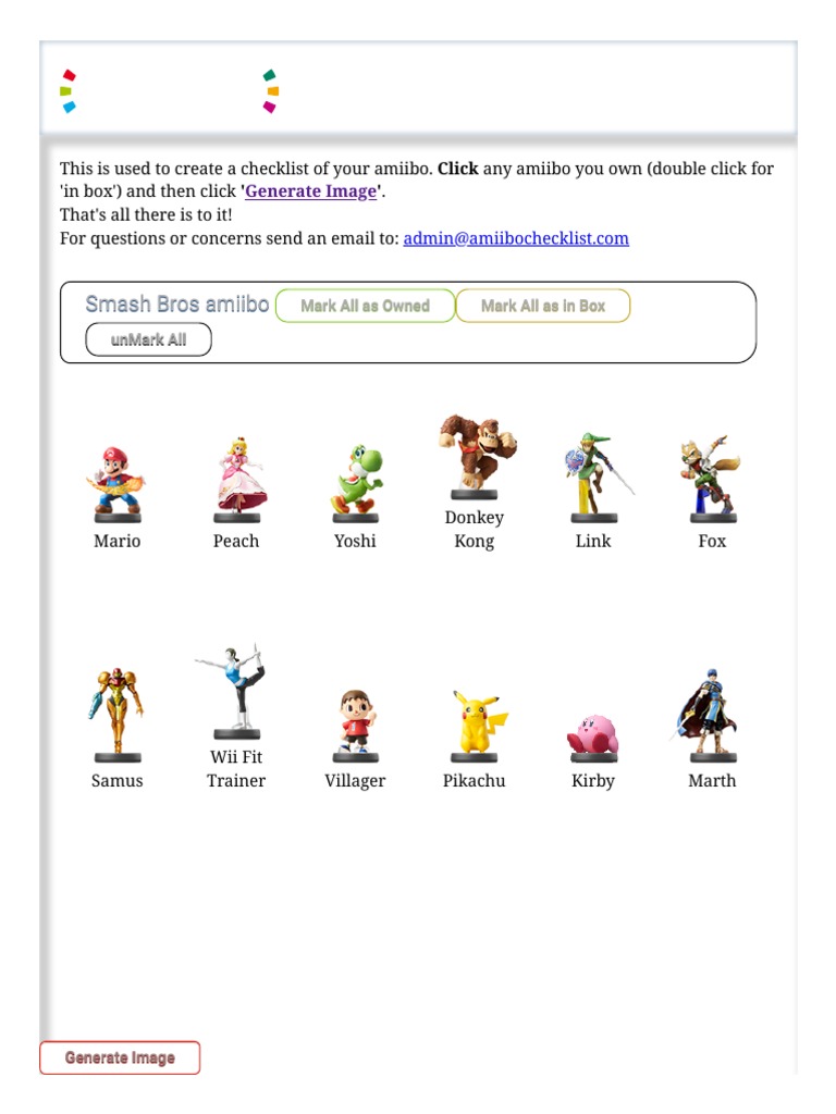 Amiibo Checklist 2019 | PDF | Mario | The Legend Of Zelda