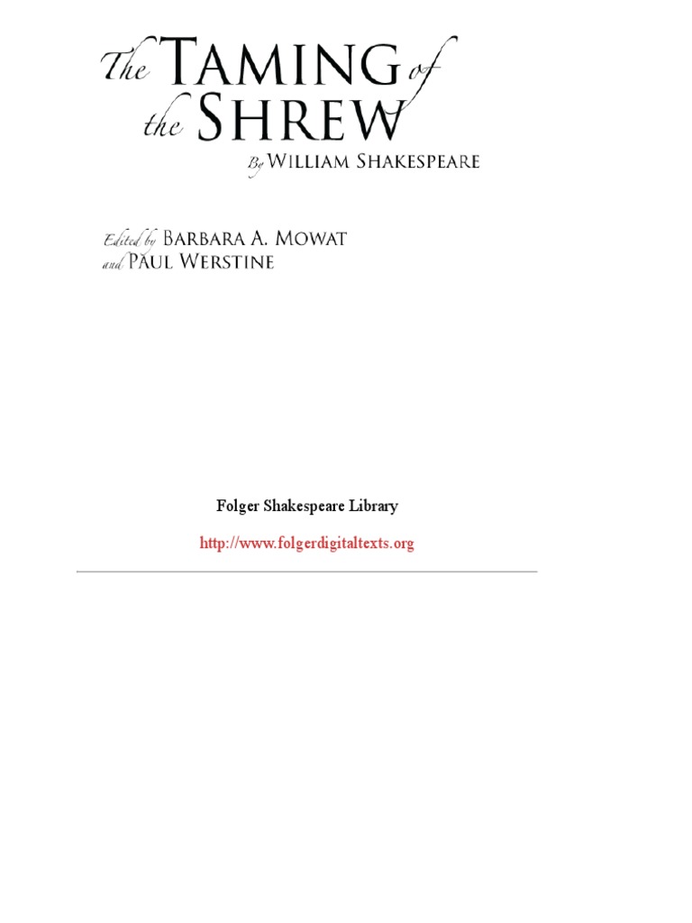 Taming of The Shrew (Full Text) | PDF | The Taming Of The Shrew