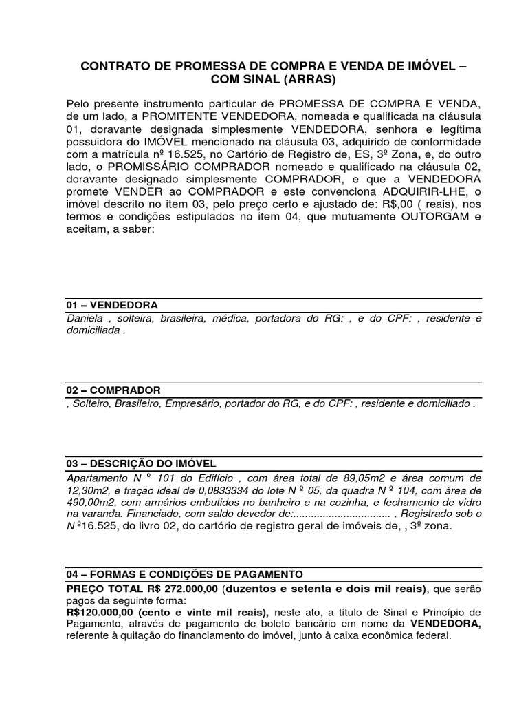 Contrato de Compra e Venda Imovel Modelo | PDF | Interesse | Governo