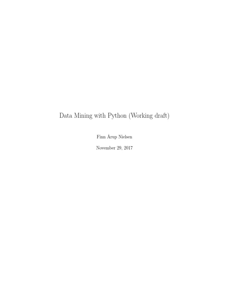 Data Mining With Py Draft PDF | PDF | Python (Programming Language ...