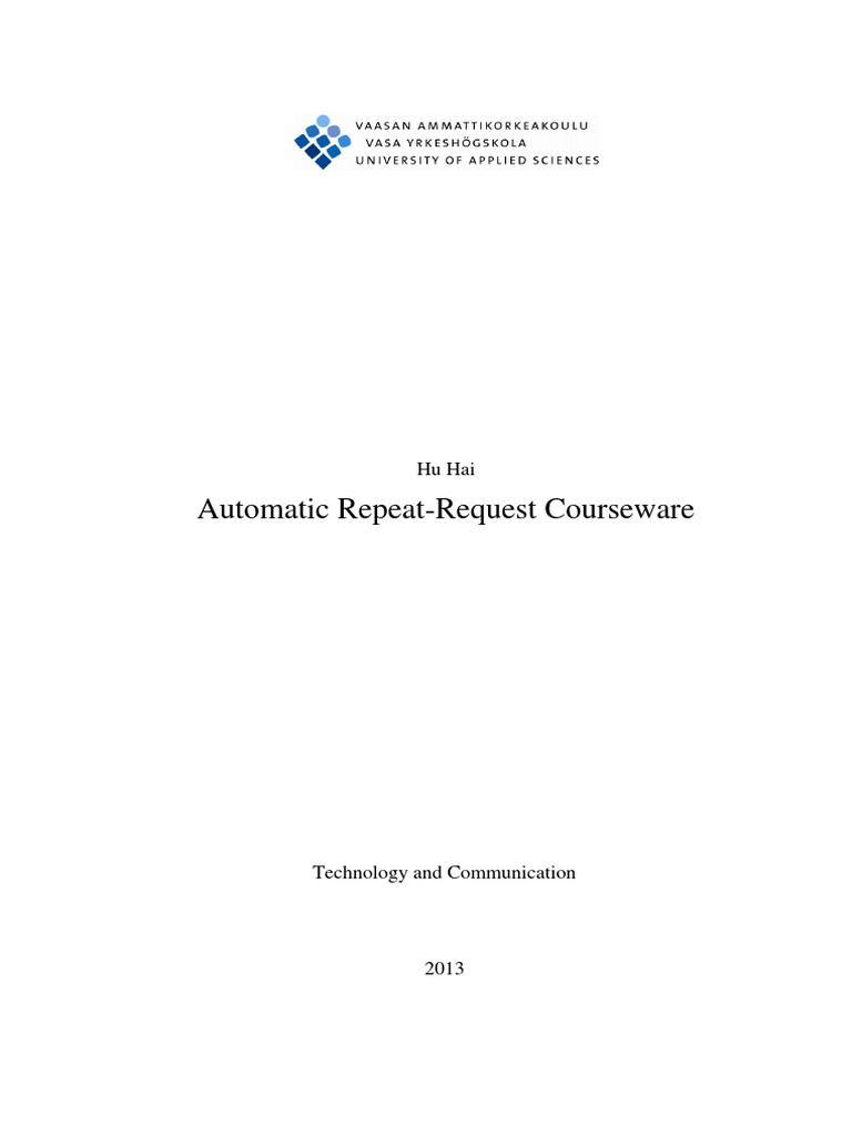 Automatic Repeat-Request Courseware | PDF | Error Detection And Correction | Transmission ...