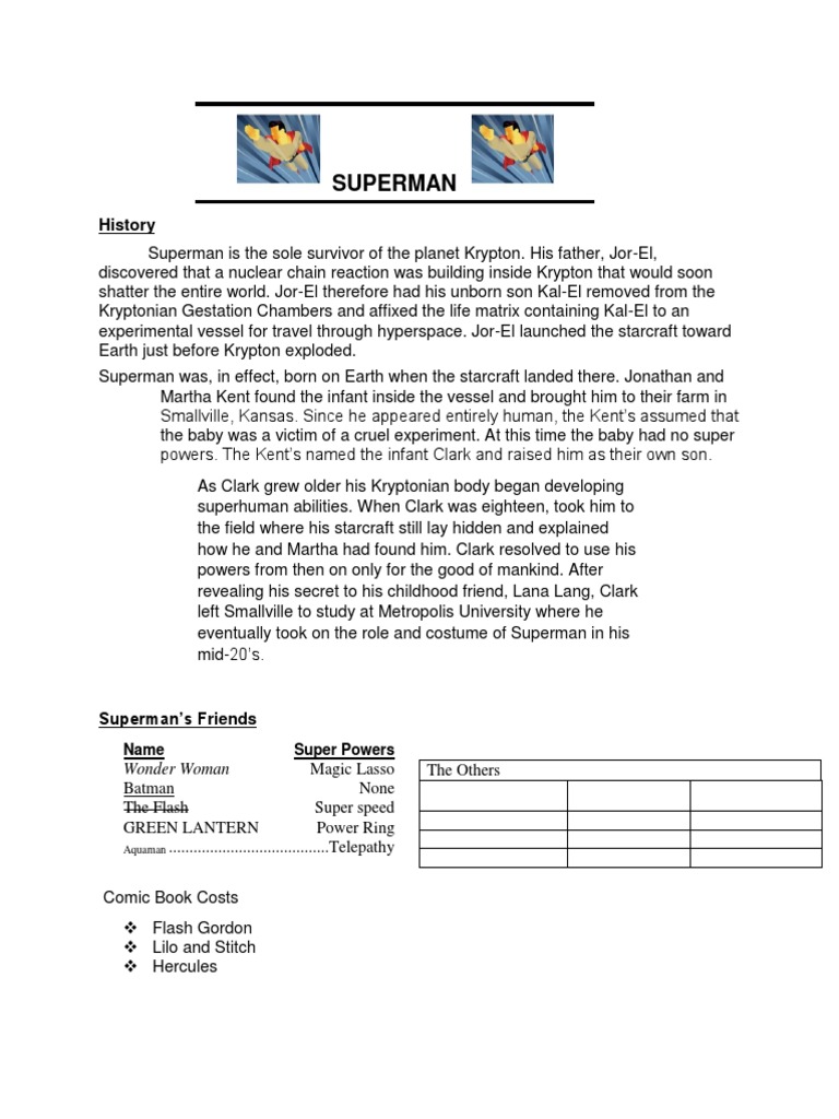 Superman: Origins and Allies Explained | PDF | Young Adult