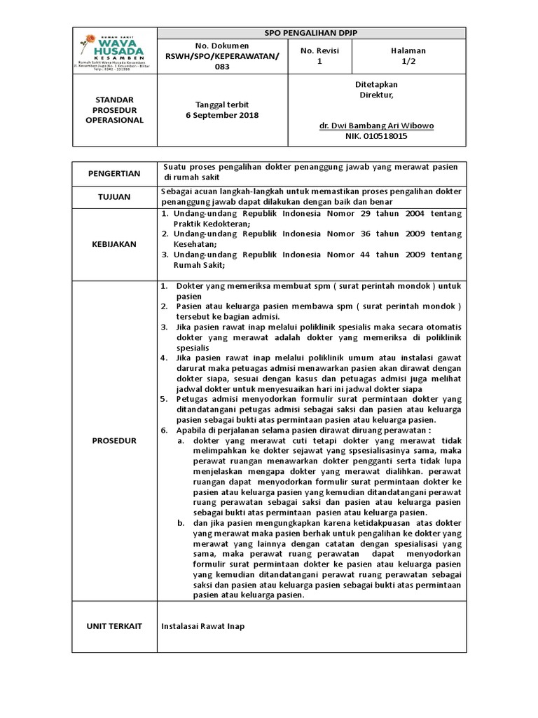 SPO Pengalihan DPJP | PDF