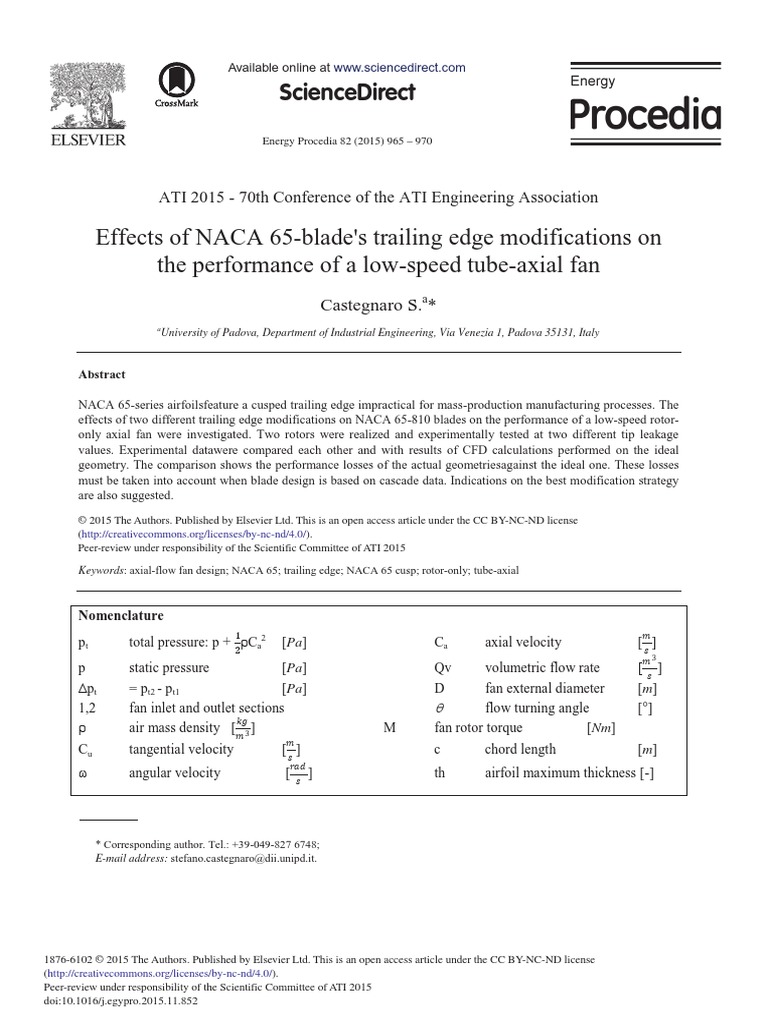 Effects of NACA 65-Blade | PDF | Airfoil | Flow Measurement