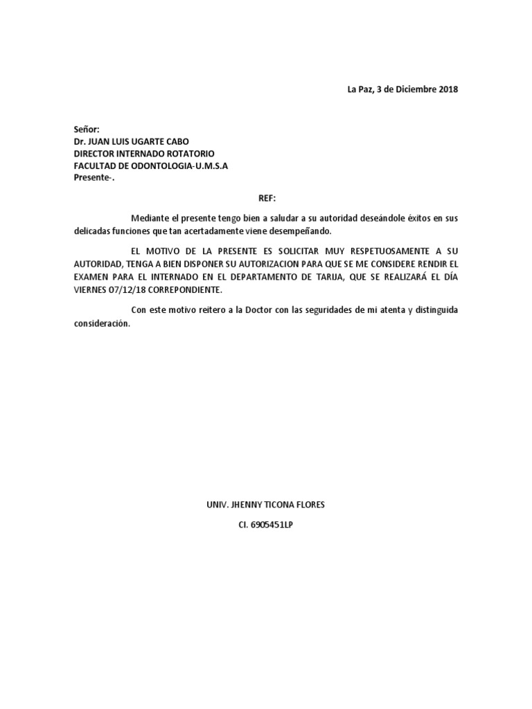 Carta Internado | PDF