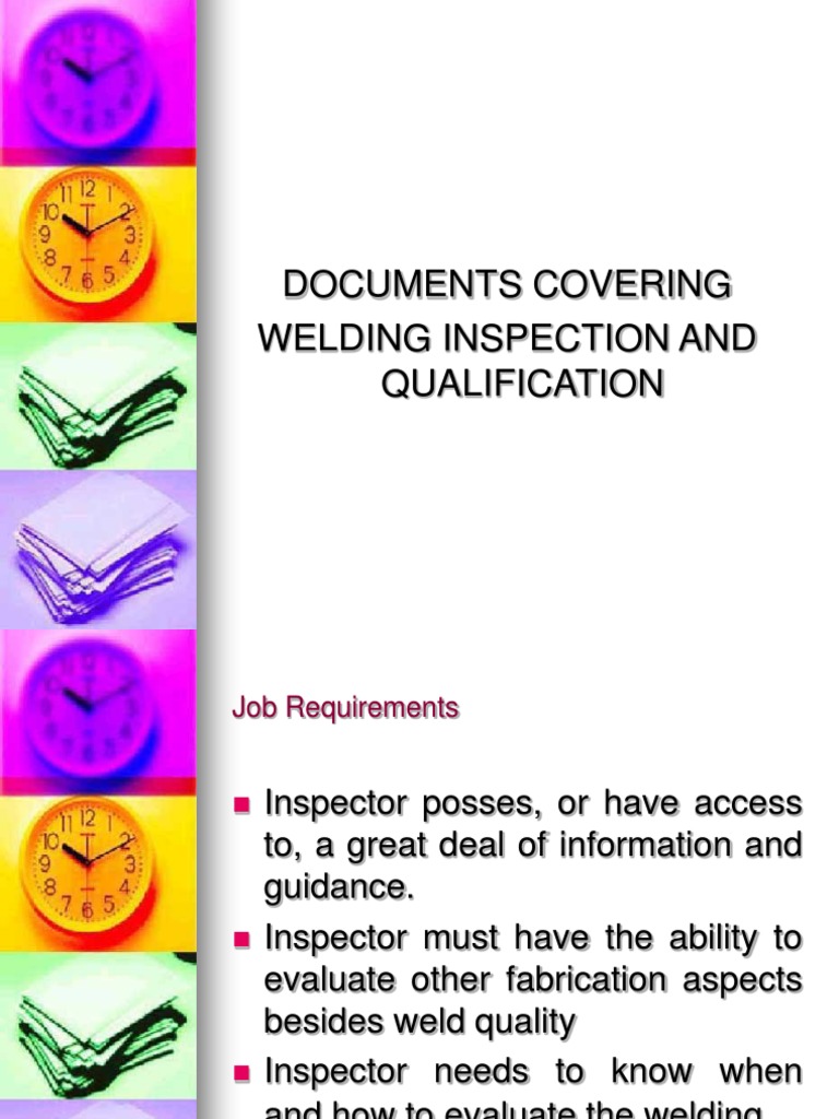 Documents Covering Welding Inspection and Qualification | PDF | Welding ...