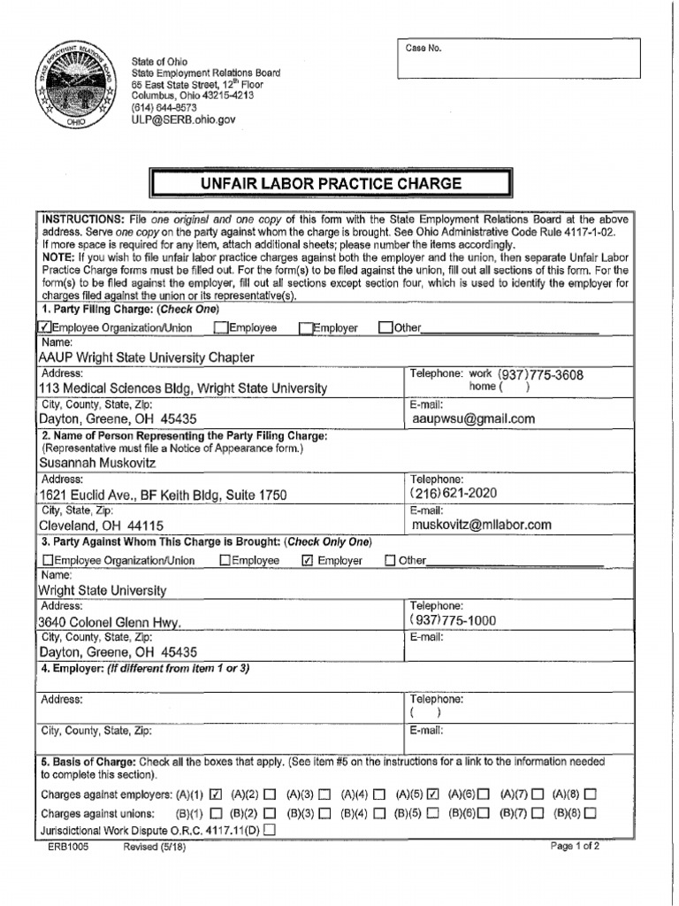 Unfair Labor Practice Charge | PDF | Unfair Labor Practice | Negotiation