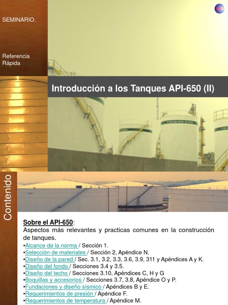 Seminario De Tanques Norma Api650 Parte Ii Pdf Tanques Túnel