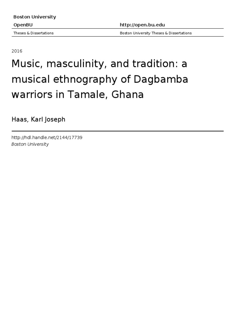 A Musical Ethnography of The Dagbamba Warriors in Tamale | PDF ...