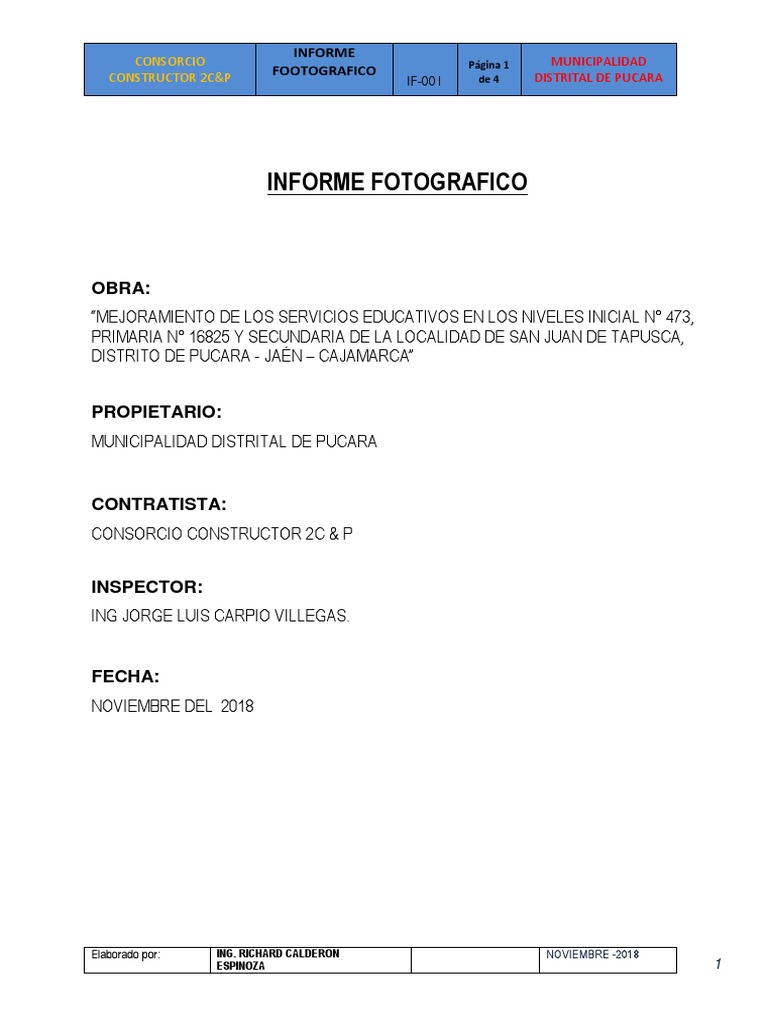 INFORME Fotografico Lluvia | PDF